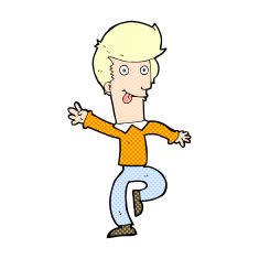 Comic cartoon man dancing free image download