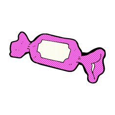 Comic cartoon wrapped candy free image download