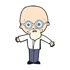 Comic cartoon genius scientist free image download