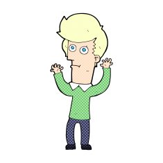 Comic cartoon shocked man N11 free image download