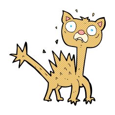 Comic cartoon scared cat free image download