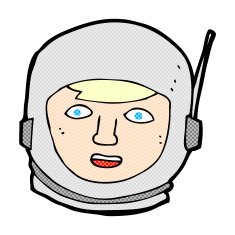 Comic cartoon astronaut head free image download