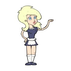 Comic cartoon pretty waitress free image download