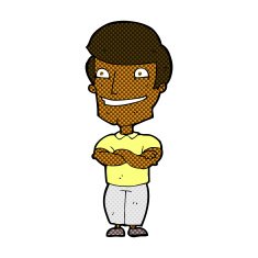 Comic cartoon grinning man N11 free image download