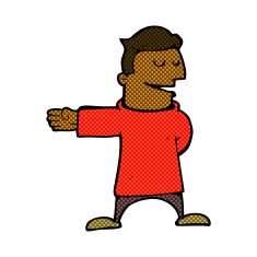 Comic cartoon man gesturing direction N2 free image download