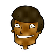 Comic cartoon grinning man N13 free image download