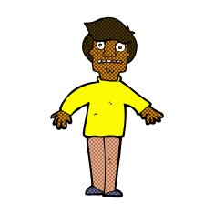 Comic cartoon shocked man N12 free image download