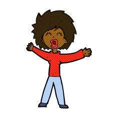 Comic cartoon woman shouting N2 free image download