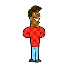 Comic cartoon grinning man N15 free image download
