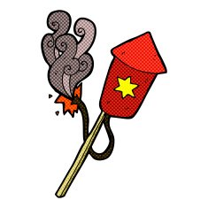 Comic cartoon firework with burning fuse N2 free image download