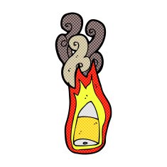 Comic cartoon flaming bullet N2 free image download