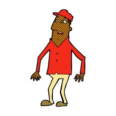 Comic cartoon shocked man N20 free image download