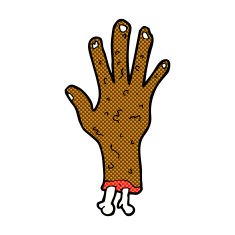 Gross zombie hand comic cartoon free image download
