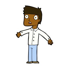 Comic cartoon shocked man N21 free image download