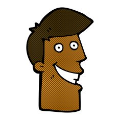 Comic cartoon grinning man N17 free image download