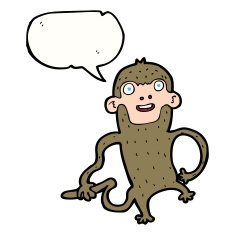 Cartoon monkey with speech bubble N29 free image download