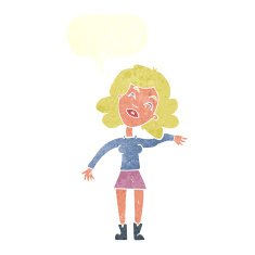 Cartoon woman only joking with speech bubble N9 free image download