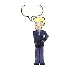 Cartoon upperclass man with speech bubble N11 free image download