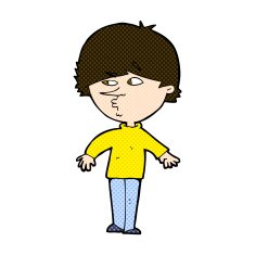 Comic cartoon suspicious man looking over shoulder N3 free image download