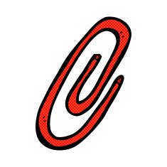 Comic cartoon red paperclip N3 free image download