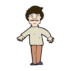 Comic cartoon shocked man N23 free image download