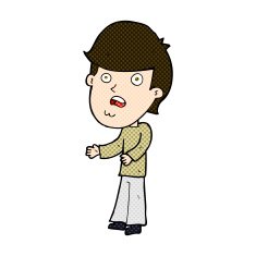 Comic cartoon shocked man N24 free image download