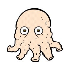Comic cartoon alien squid face N9 free image download