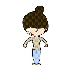 Comic cartoon woman staring N8 free image download