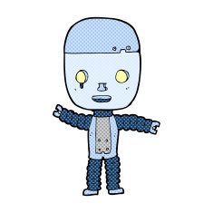 Comic cartoon robot N40 free image download