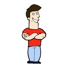 Comic cartoon grinning man N26 free image download