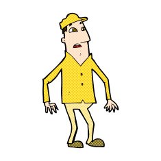Comic cartoon shocked man N30 free image download
