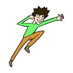 Comic cartoon jumping man N3 free image download