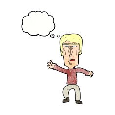 Cartoon angry man waving warning with thought bubble N11 free image ...