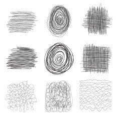 Set of hand drawn lines textures scribbles pen free image download