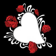 Speech bubble with poppies (vector) N2 free image download