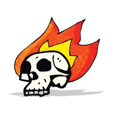 Cartoon Flaming Skull N9 free image download