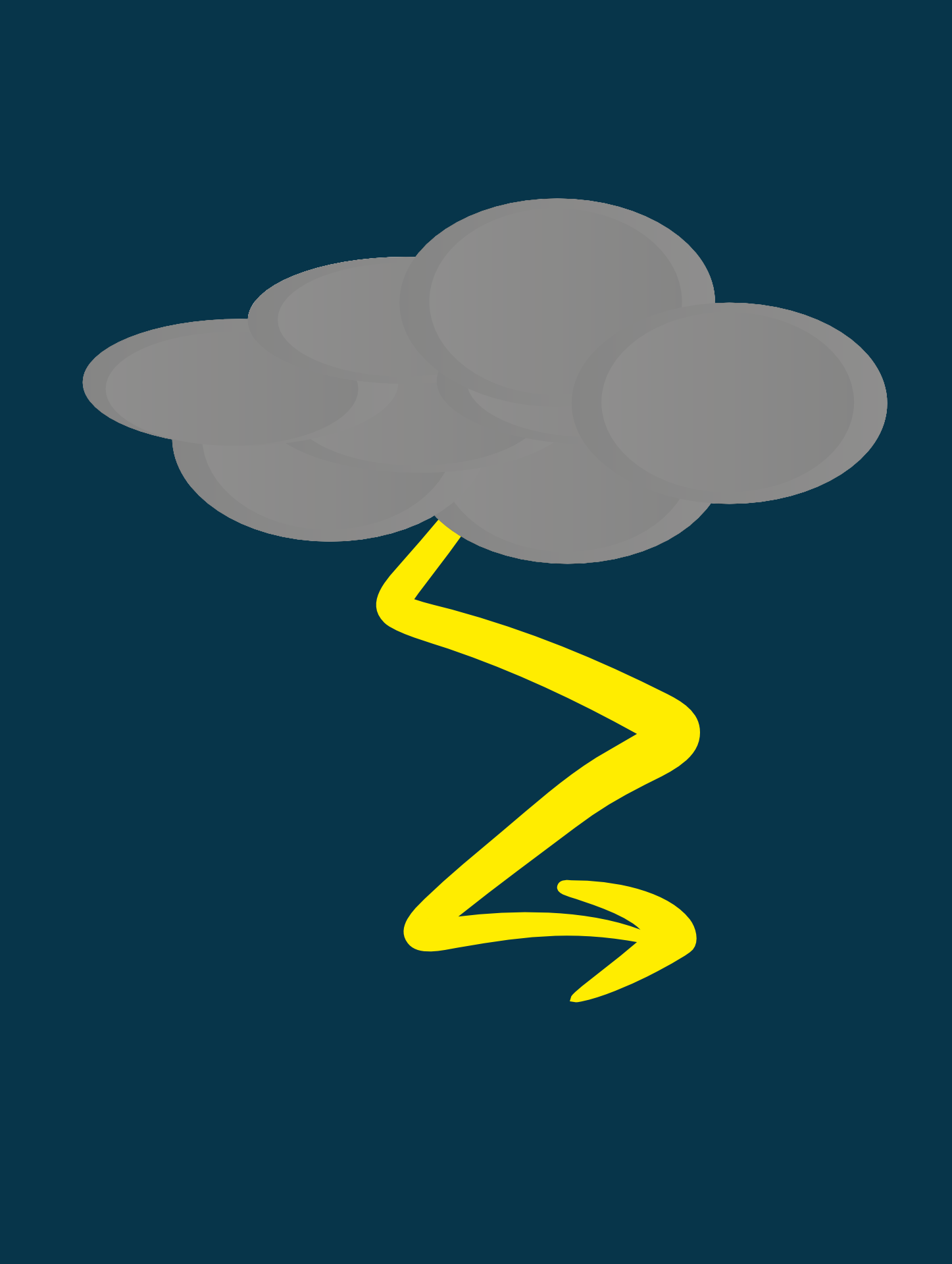 Drawing of yellow lightning arrow in the dark sky free image download
