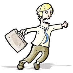 Cartoon man rushing around free image download