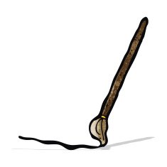 Cartoon calligraphy brush N3 free image download