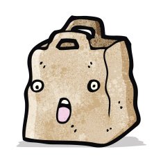 Paper bag cartoon character N2 free image download