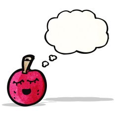 Cartoon cherry with thought bubble free image download