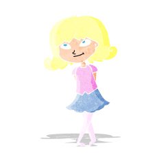 Cartoon clever girl free image download