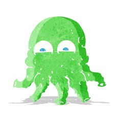 Cartoon alien squid face N2 free image download