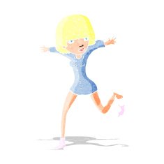 Cartoon woman kicking off sock free image download
