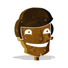 Cartoon grinning man N16 free image download