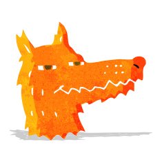Cartoon smug fox face free image download