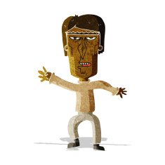 Cartoon angry man waving warning N2 free image download