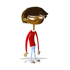 Cartoon suspicious boy N2 free image download