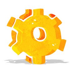 Cartoon cog symbol N2 free image download