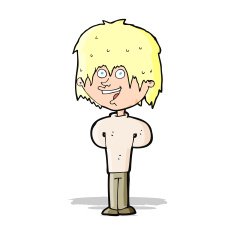 Cartoon happy scruffy boy N4 free image download